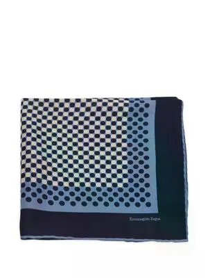 Zegna Polka-dot Silk Pocket Square