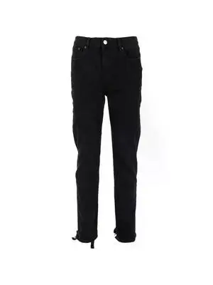 Balenciaga Distressed Hem Cotton Jeans - Black