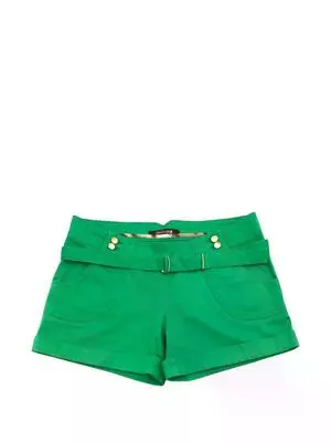 Roberto Cavalli Button Belt Shorts - Green