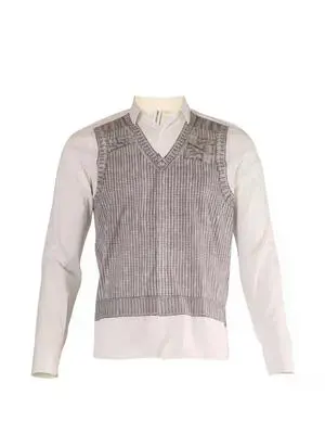 Neil Barrett Knitted-vest Shirt - White