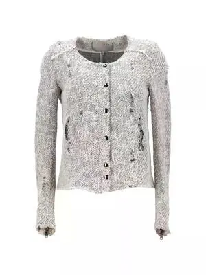 IRO PARIS Distressed Cotton Jacket - White