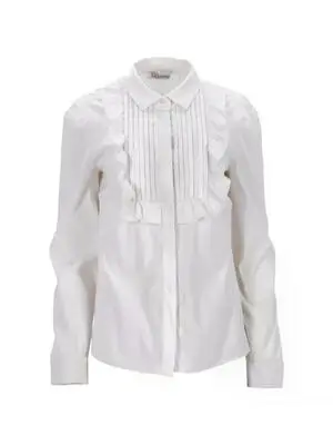 Valentino Garavani Ruffle-detail Long-sleeve Shirt - White