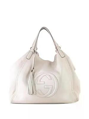 Gucci Large Soho Pebbled-leather Tote Bag - White