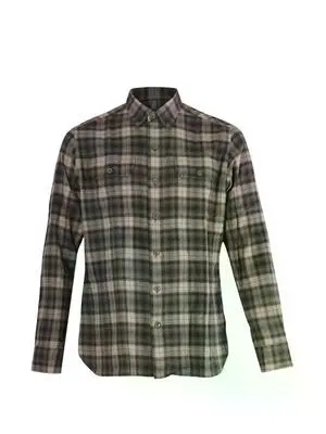 TOM FORD Checked Long Sleeve Shirt - Grey