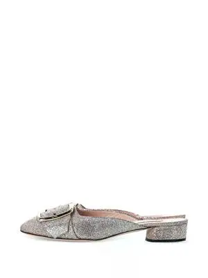 Casadei Alexa Glitter Buckle Mules - Gold