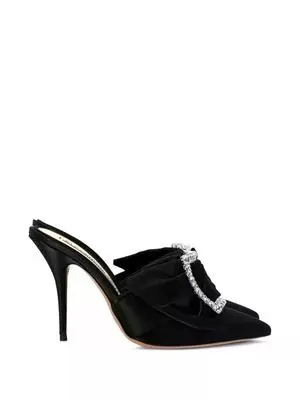Alexandre Vauthier Lola Satin Embellished Mules - Black
