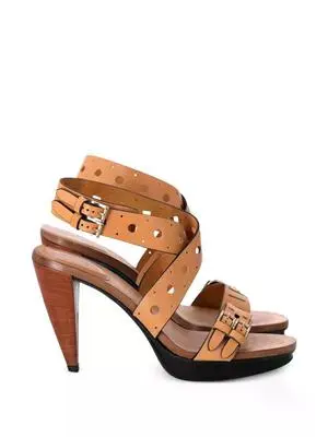 TOD'S Crisscross Cutout Leather Sandals - Neutrals