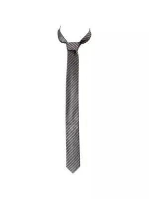 Hugo Striped Silk Tie - Grey
