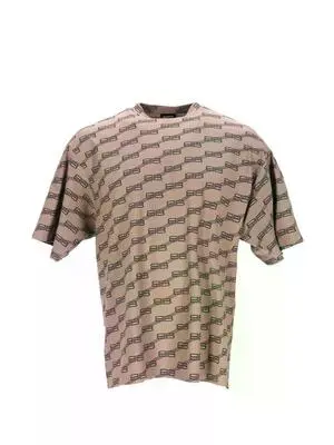 Balenciaga Monogram-print T-shirt - Neutrals
