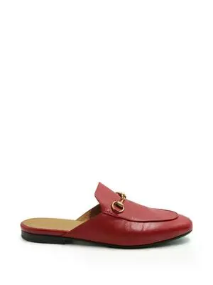 Gucci Horsebit Leather Mules - Red