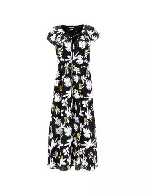 JASON WU Floral-print Midi Dress - Black