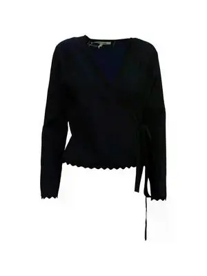 Diane Von Furstenberg Laura Scalloped Ribbed Top - Blue