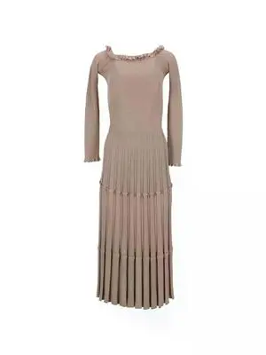Altuzarra Pleated Knit Midi Dress - Neutrals