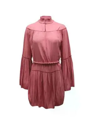 A.L.C. Pleated Long-sleeve Mini Dress - Pink