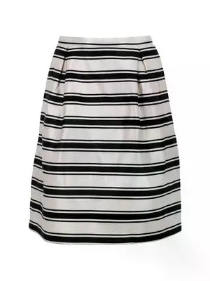 Michael Kors Striped Silk Mini Skirt - White