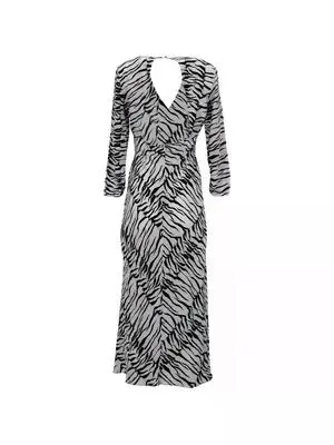 Rixo Zebra-print Ruffled Maxi Dress
