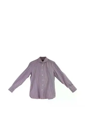 TOM FORD Striped Button-down Cotton Shirt - Purple