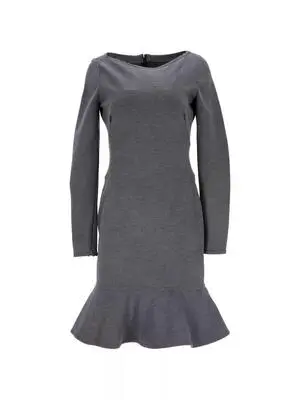 MARIO VALENTINO VINTAGE Flared-hem Wool Dress - Grey