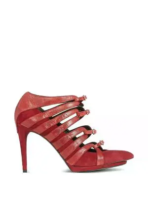 Balenciaga Strappy Leather Pumps - Red
