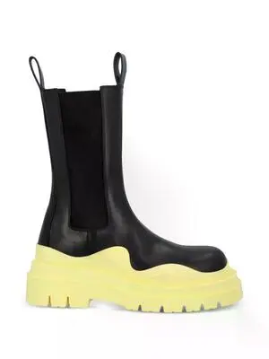 Bottega Veneta Tire Leather Flatform Chelsea Boots - Black
