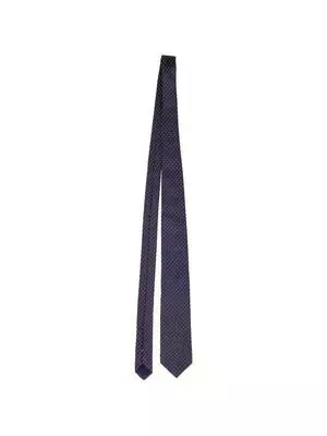 BOSS Dot-pattern Silk Tie - Blue