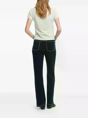BARRIE Cashmere Floral Motif Top - Green