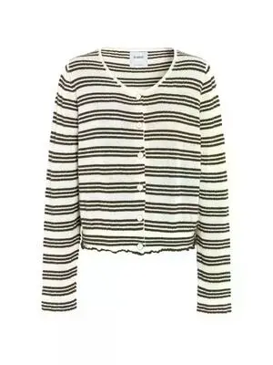 BARRIE Striped Cashmere Cardigan