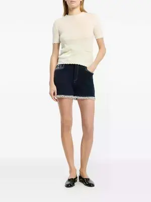 BARRIE Ribbed Detailing Top - Neutrals