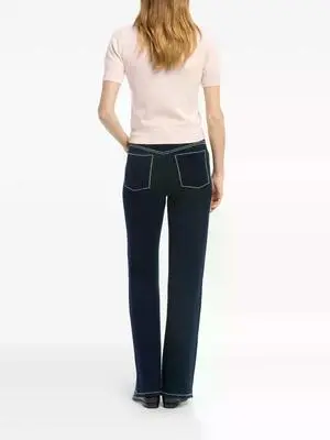 BARRIE Cotton And Cashmere Top With Jewelled Buttons - Pink