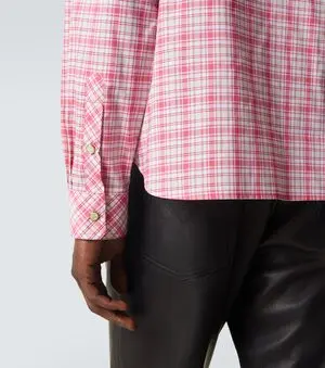 Versace Checked Cotton Poplin Shirt