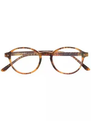 Giorgio Armani Round Frame Glasses - Brown
