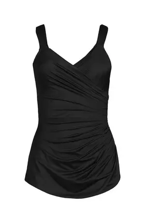 LANDS' END Slendersuit V-neck Skirted One Piece