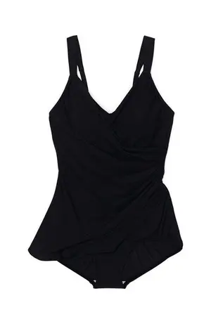 LANDS' END Slendersuit V-neck Skirted One Piece