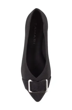 Tahari Lucerne Pointed Toe Flat - Black