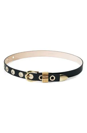 DEHANCHE Rivet Leather Belt - Black/gold