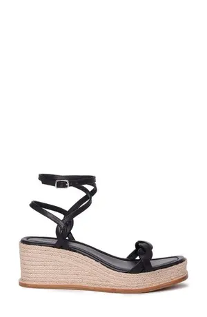 Paige Joanna Ankle Strap Platform Wedge Sandal - Black
