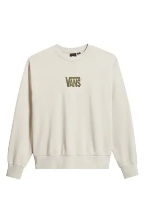 VANS Logo Cotton Graphic Crewneck Sweatshirt - Oatmeal