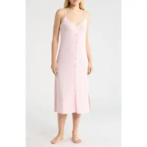 French Connection Rib Button Front Nightgown - Icy Pink