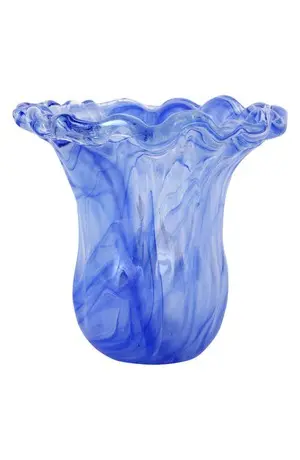 VIETRI Onda Cobalt Glass Small Tulip Vase - Blue