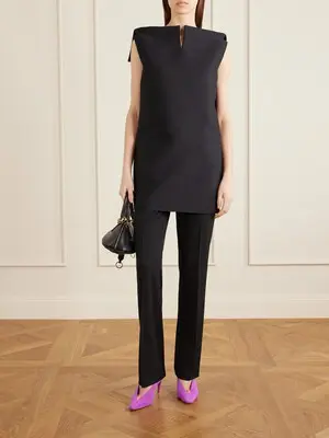 Balenciaga Bolero Embellished Leather Shoulder Bag - Black