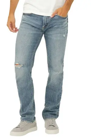 SILVER JEANS CO. Allan Ripped Straight Leg Jeans - Waimea