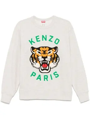 Kenzo Lucky Tiger Cotton Sweatshirt - Grey