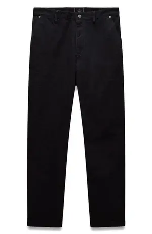 Reigning Champ Grounds Standard Straight Leg Cotton Canvas Work Pants - Black
