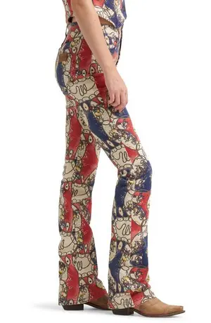 Wrangler Rodeo Print High Waist Bootcut Jeans