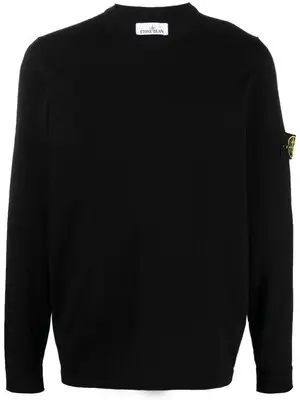 Stone Island Cotton Crewneck Sweater - Black