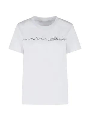 Moncler Logo Cotton T-shirt - White