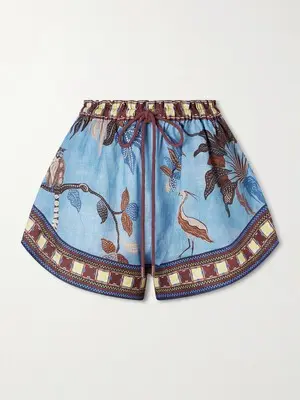 ALEMAIS Georgie Printed Linen Shorts - Multi