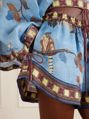 ALEMAIS Georgie Printed Linen Shorts - Multi