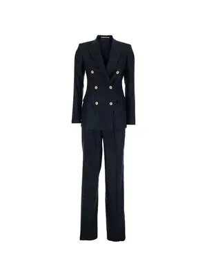 Tagliatore Linen Double-breasted Suit - Blue