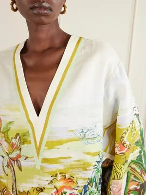 ALEMAIS Jungle Boogie Printed Linen Mini Dress